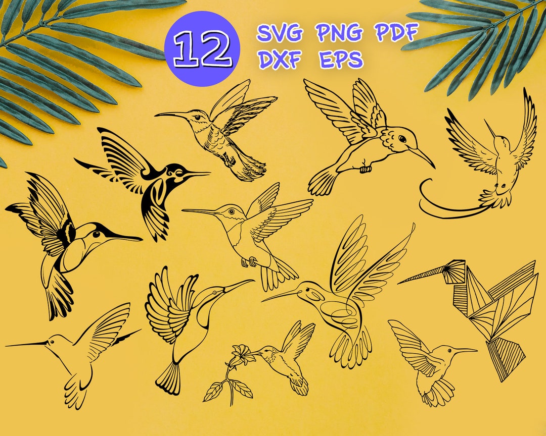 HUMMINGBIRD SVG, Hummingbird, Hummingbird Cut File, Bird Silhouette ...