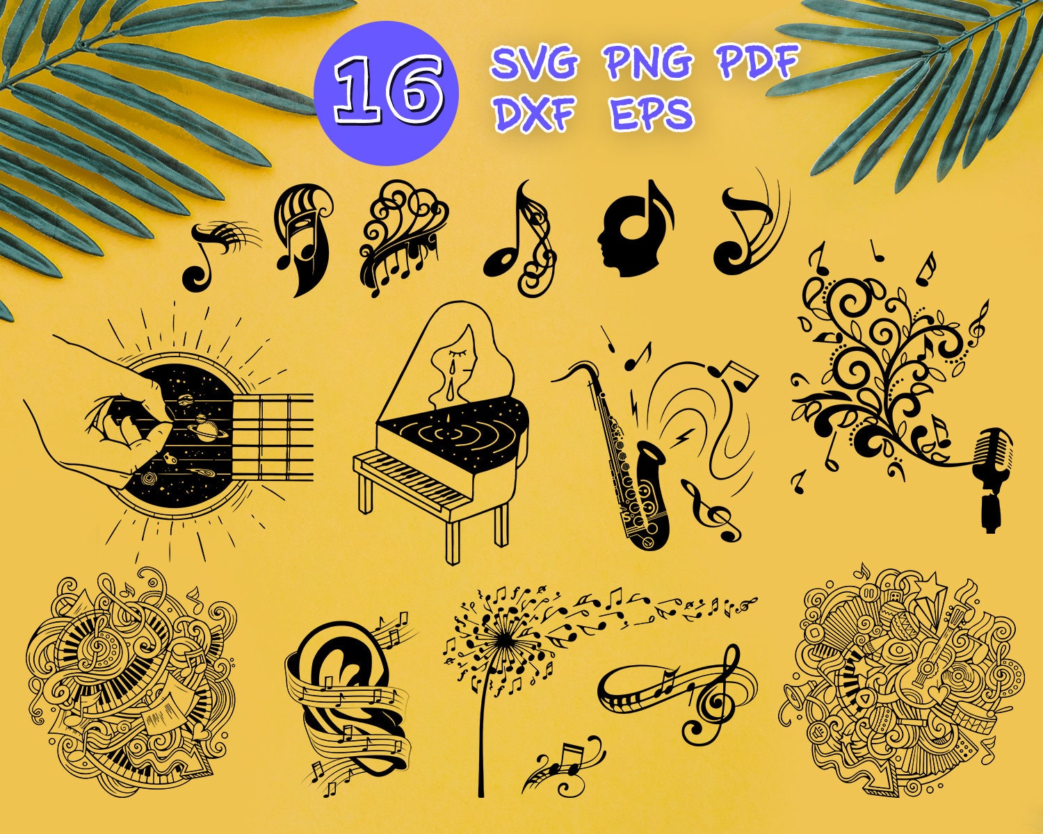 WONDERFUL MUSIC SVG music notes svg Music Clipart piano | Etsy