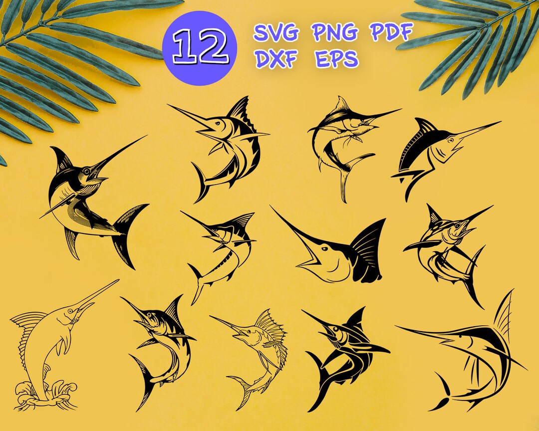 MARLIN SVG, Fish Svg, Swordfish Svg, Marlin Clipart, Marlin Fish Svg ...
