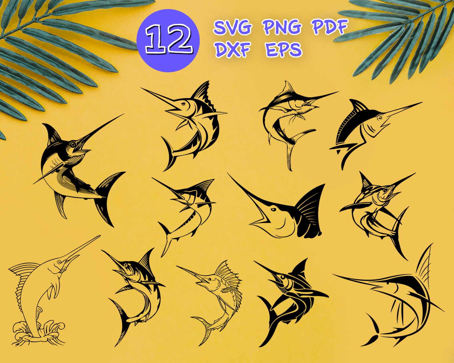 MARLIN SVG, Fish Svg, Swordfish Svg, Marlin Clipart, Marlin Fish Svg ...