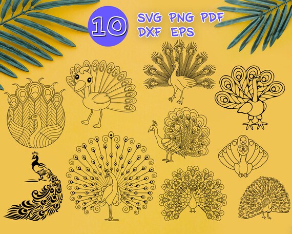 PEACOCK SVG pavo real clipart de pavo real vector de pavo - Etsy España