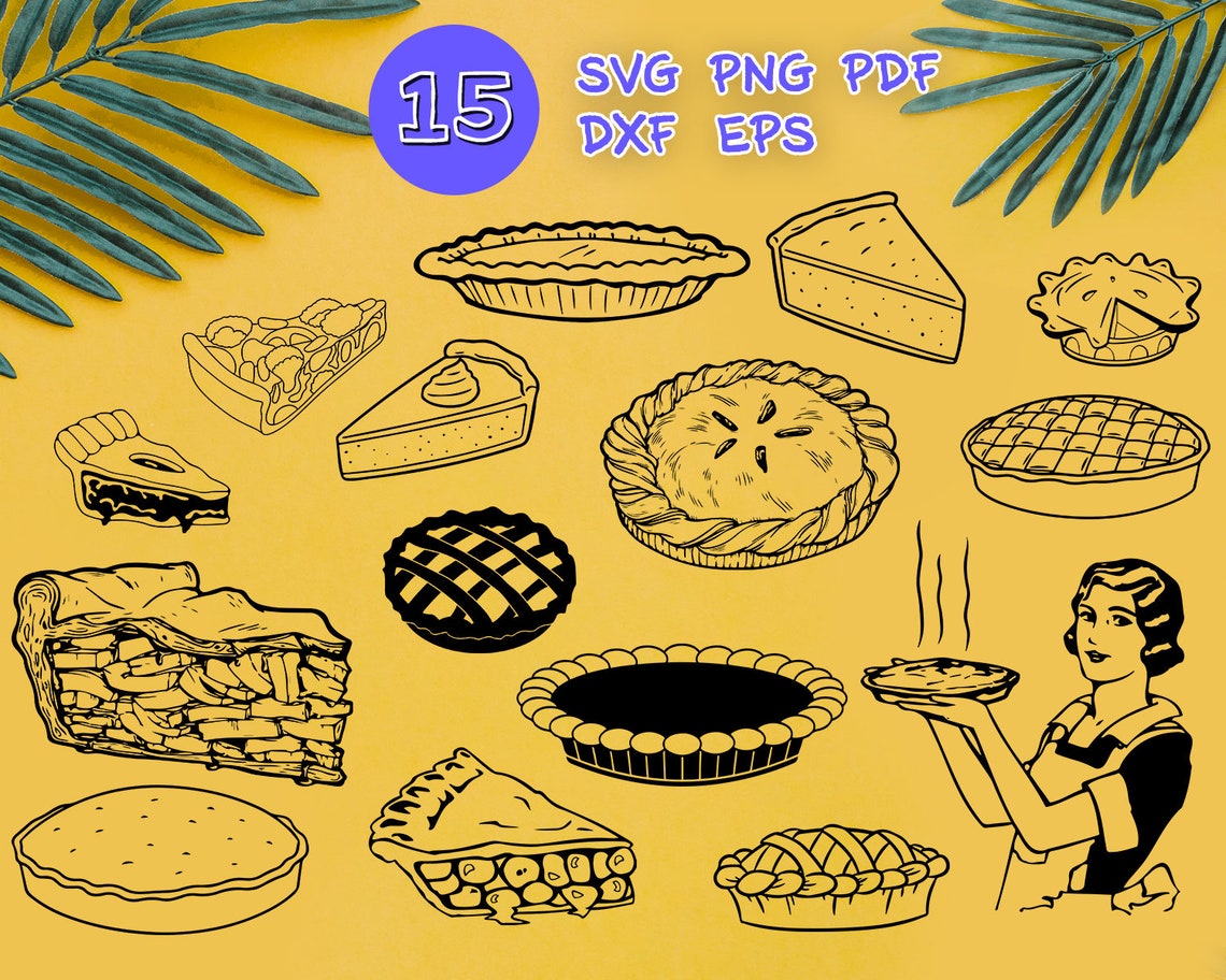 PIE SVG Thanksgiving Svg Pie Clipart Apple Pie Svg | Etsy