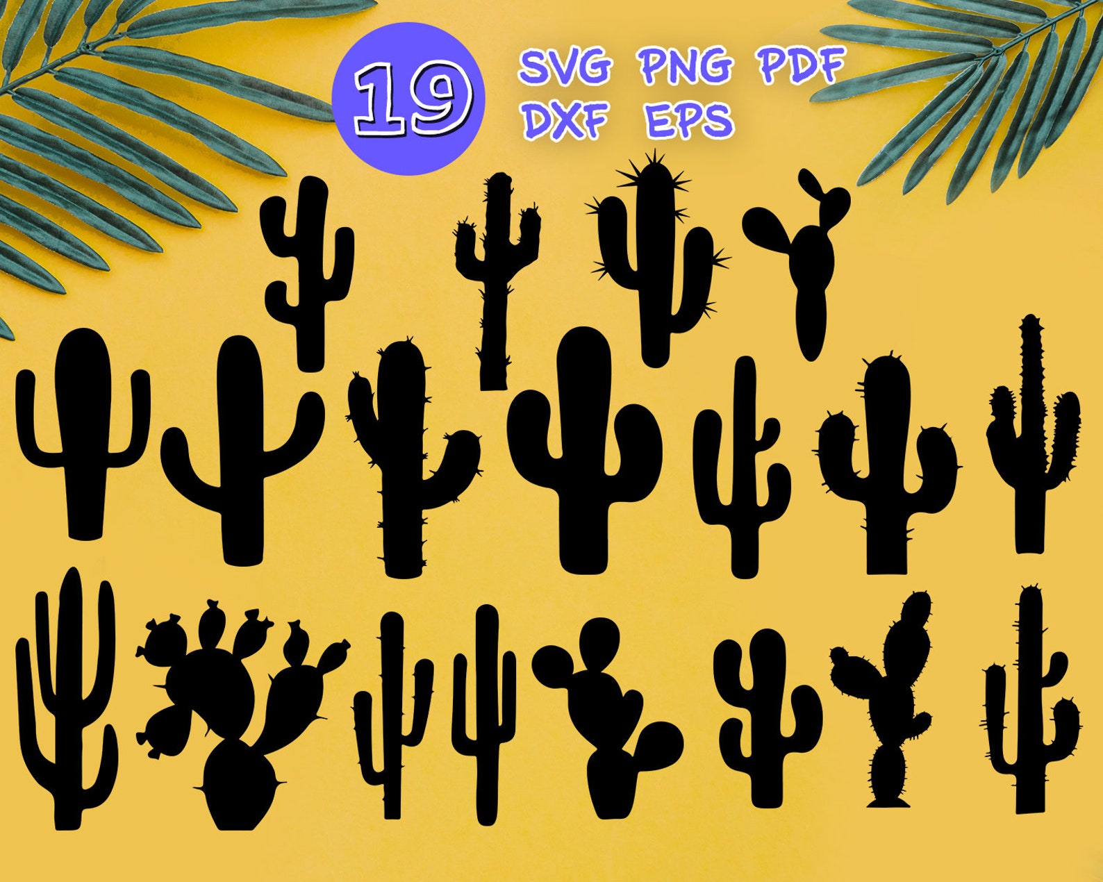 CACTI SVG Cactus Monogram Svg Succulent Svg Plant Svg - Etsy
