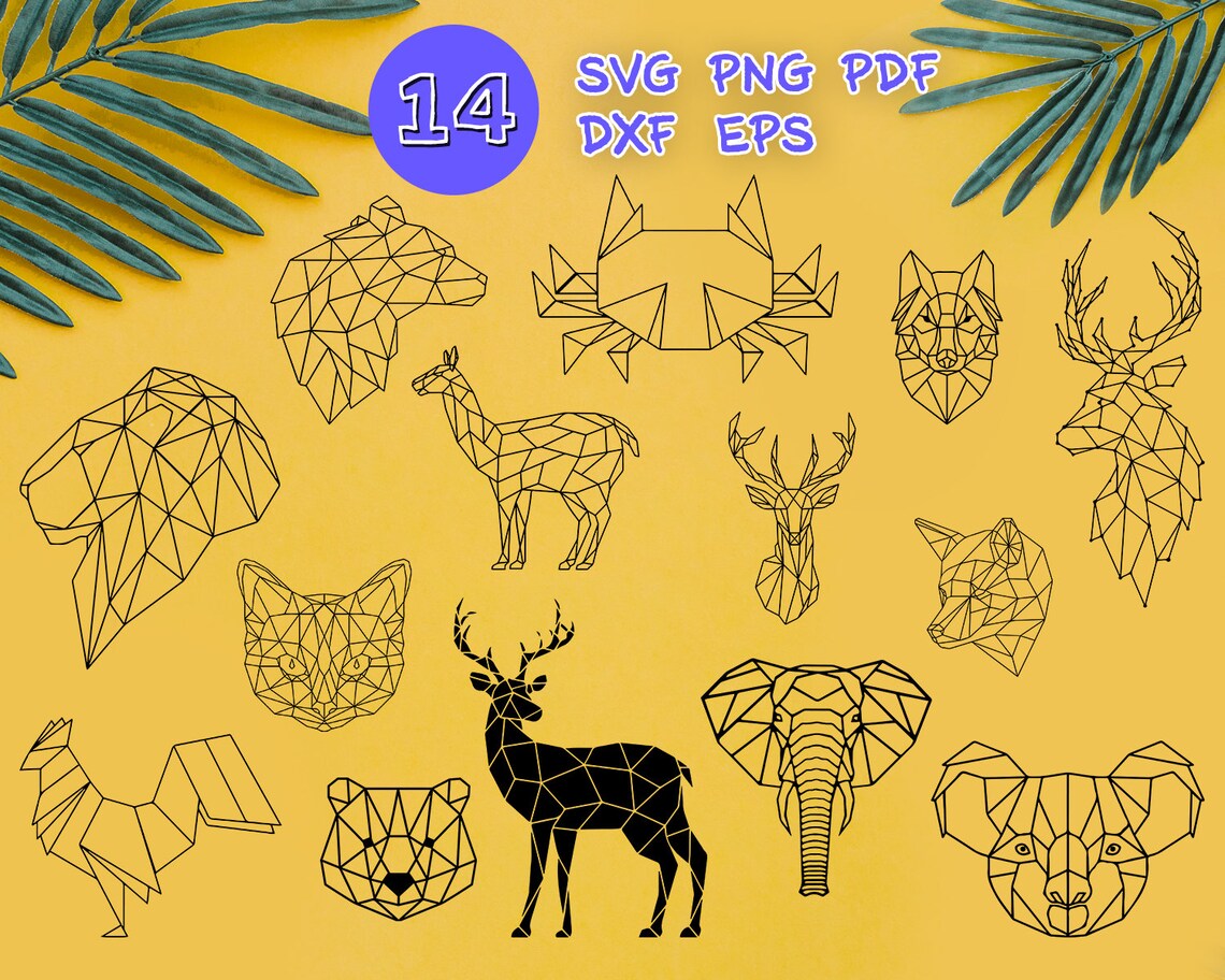 GEOMETRIC ANIMALS SVG Minimalism Svg Polygonal Svg Animal - Etsy