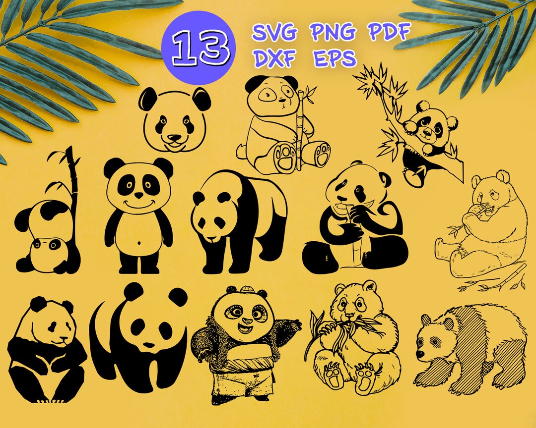PANDA SVG, Panda Silhouette, Cute Panda Svg, Panda Cricut, Panda Face ...