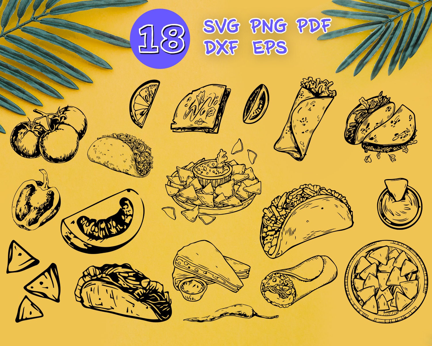MEXICAN FOOD SVG taco svg mexican food mexican svgmexico | Etsy