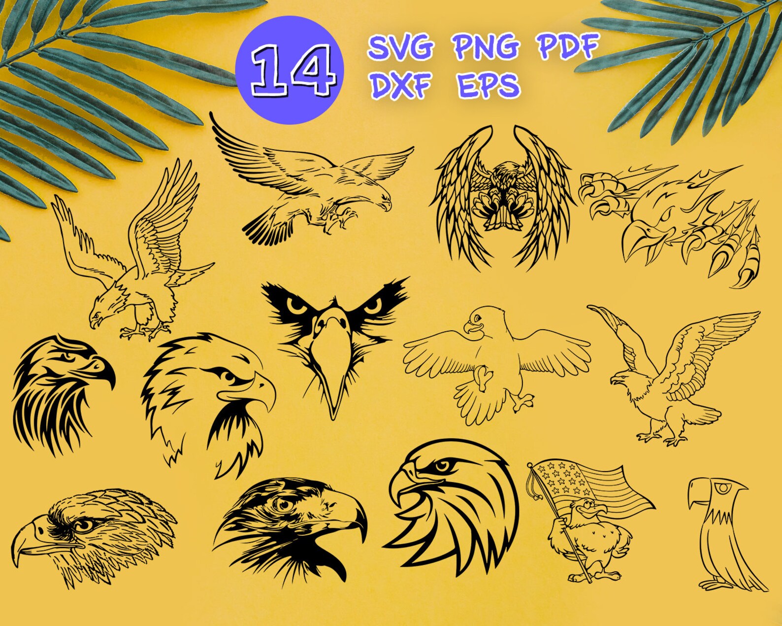 EAGLE SVG Eagle Cut File Eagle Silhouette Eagle Dxf Eagle - Etsy