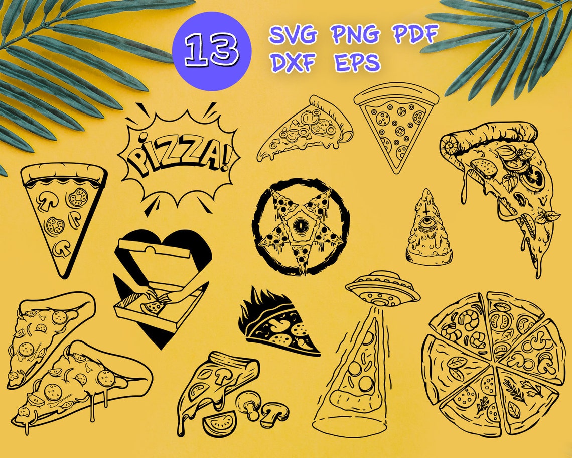 PIZZA SVG Pizza Cut File Pizza Clipart Food Svg Pizza - Etsy