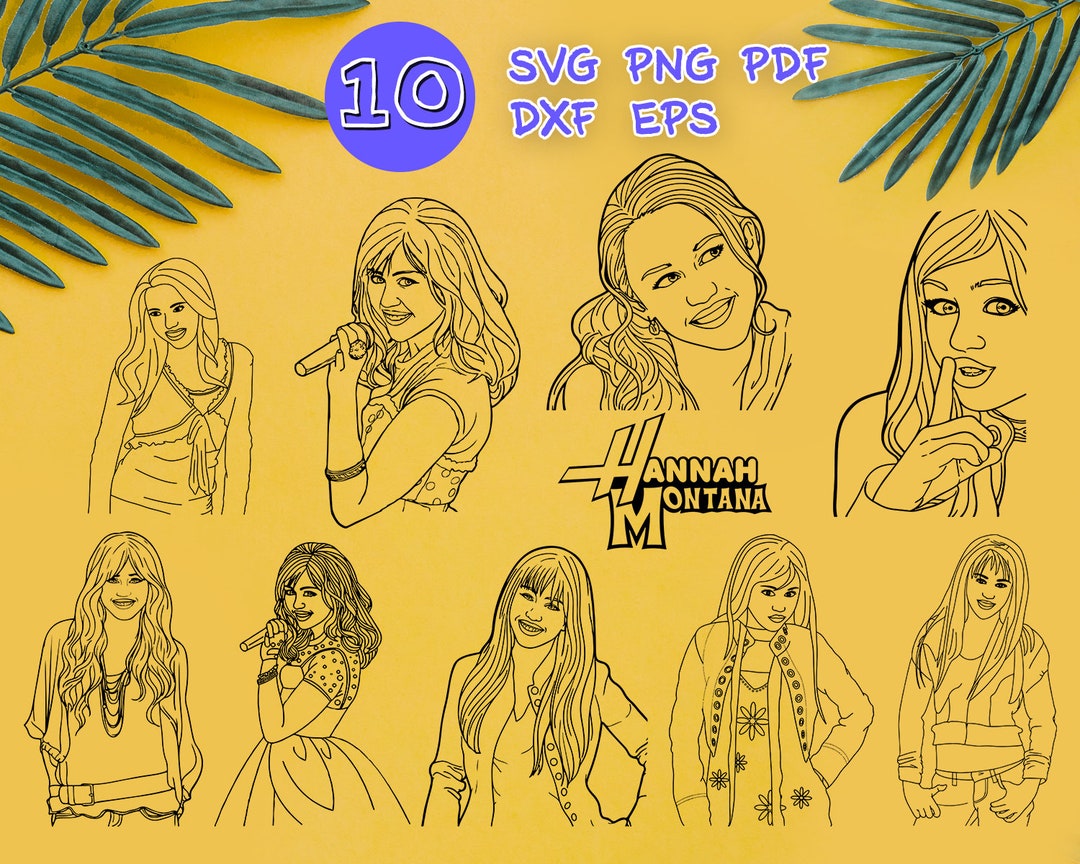 HANNAH MONTANA SVG, Silhouette, Clipart, Stencil, Vector, Decal, Cut ...