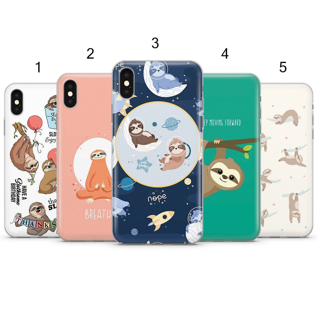 Funny Cute Sloths Inspirational Pun Phone Case Cover for iPhone 15 Pro ...