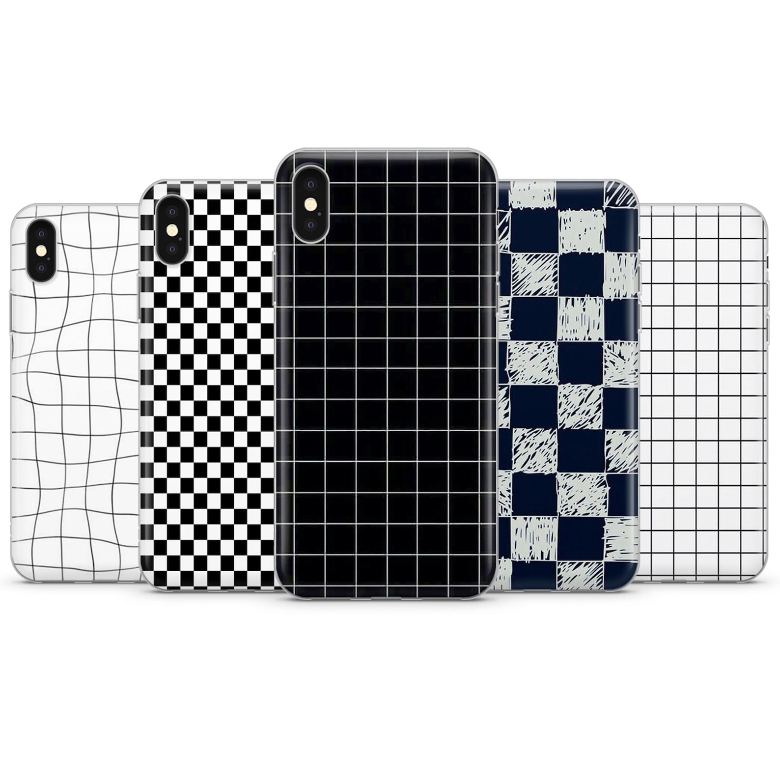 Checkered Phone Case Black and White Checkerboard Case for - Etsy Australia