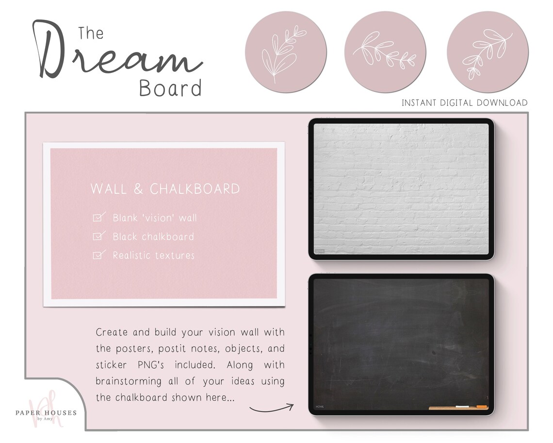 DREAM BOARD Digital Vision Board / Mood Board / Goal | Etsy