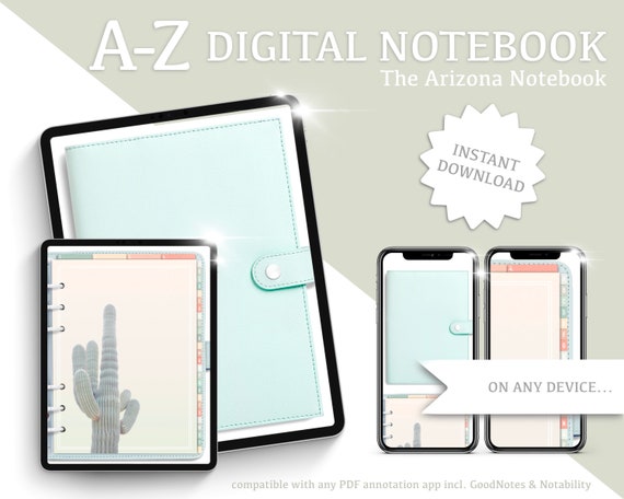 A-Z Digital Notebook the Arizona Notebook / BUJO / Digital | Etsy