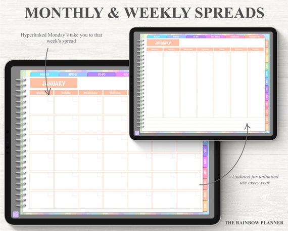 Paper & Party Supplies iPad Planner Goodnotes Template Undated Digital ...