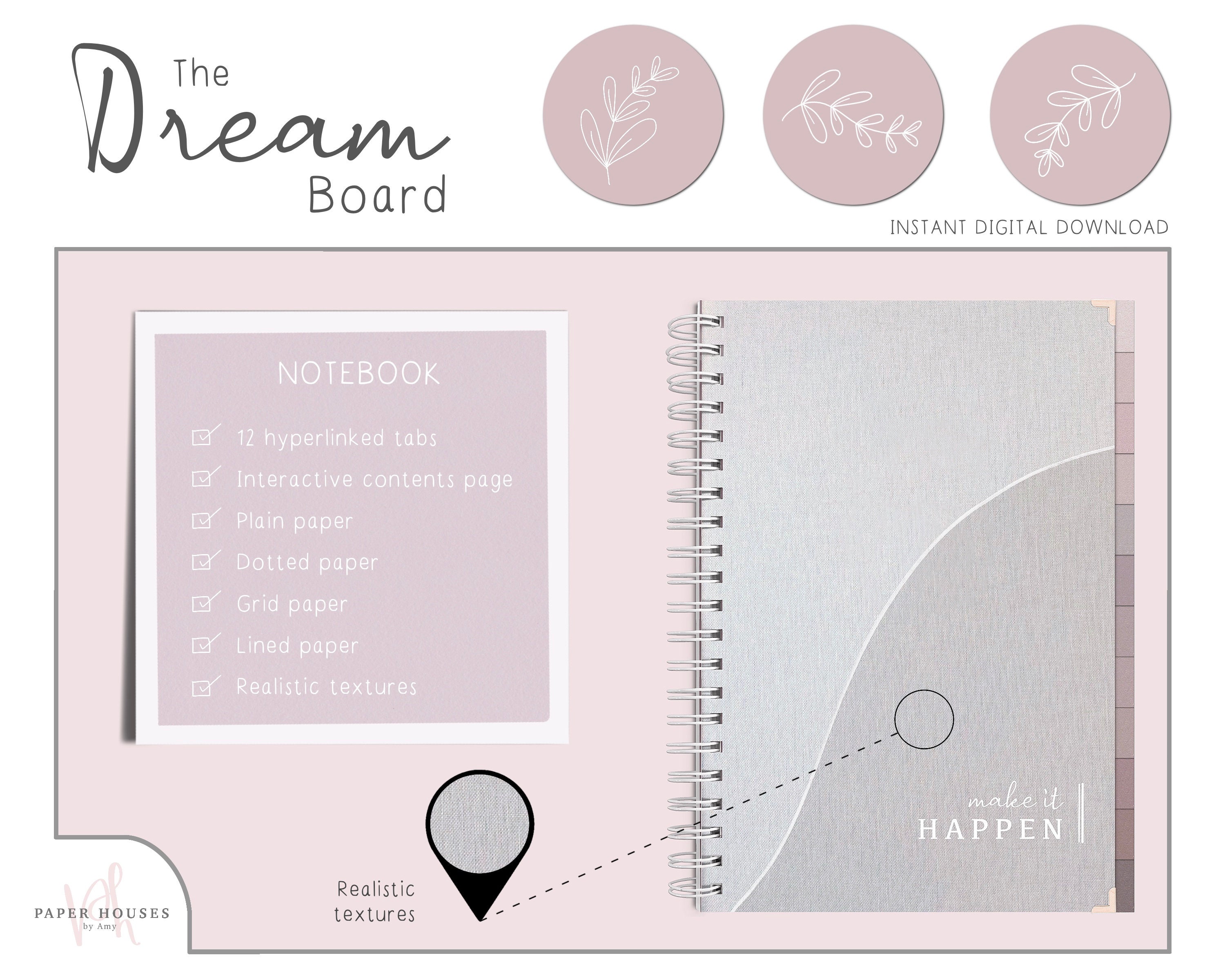 DREAM BOARD Digital Vision Board / Mood Board / Goal | Etsy