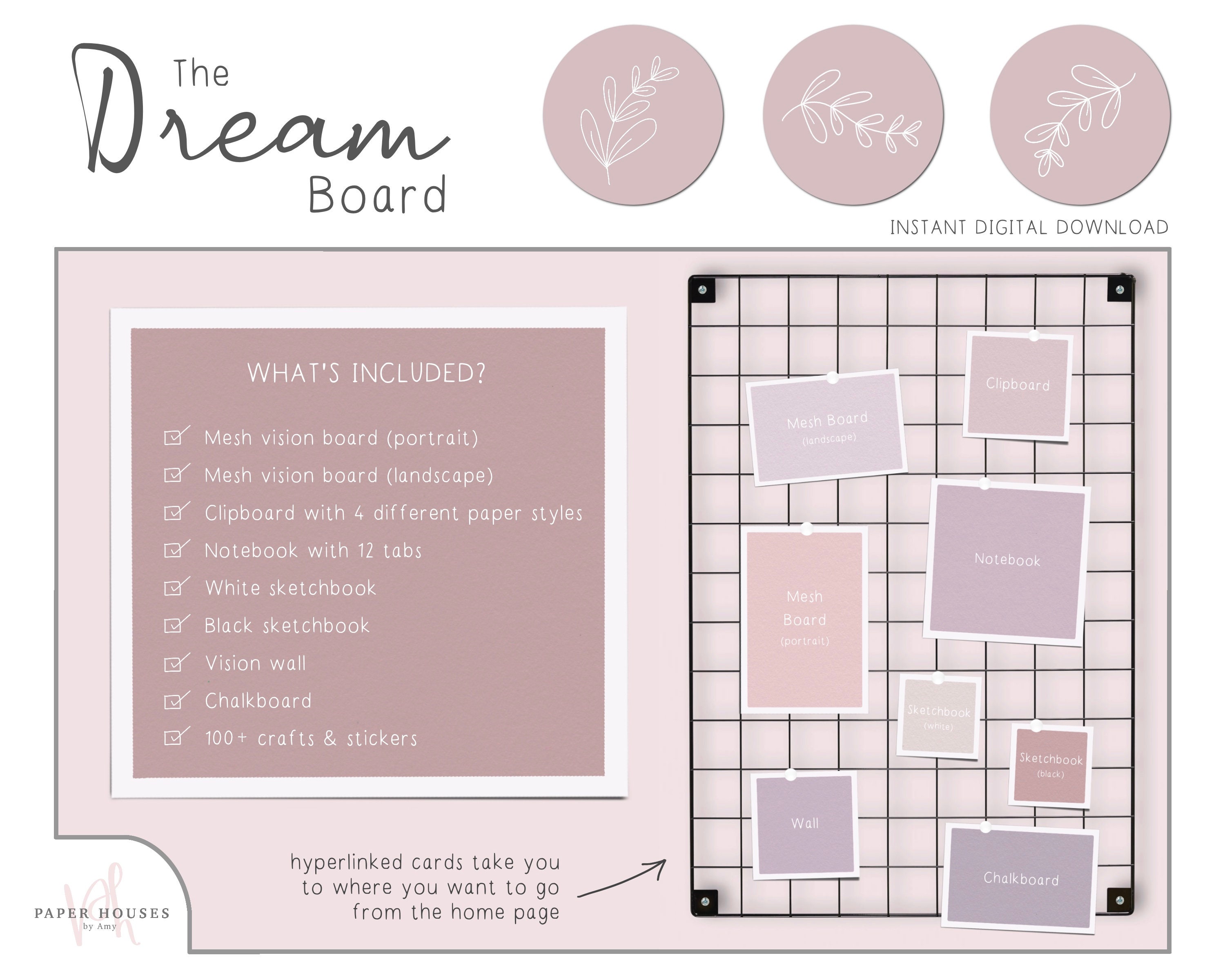 DREAM BOARD Digital Vision Board / Mood Board / Goal | Etsy