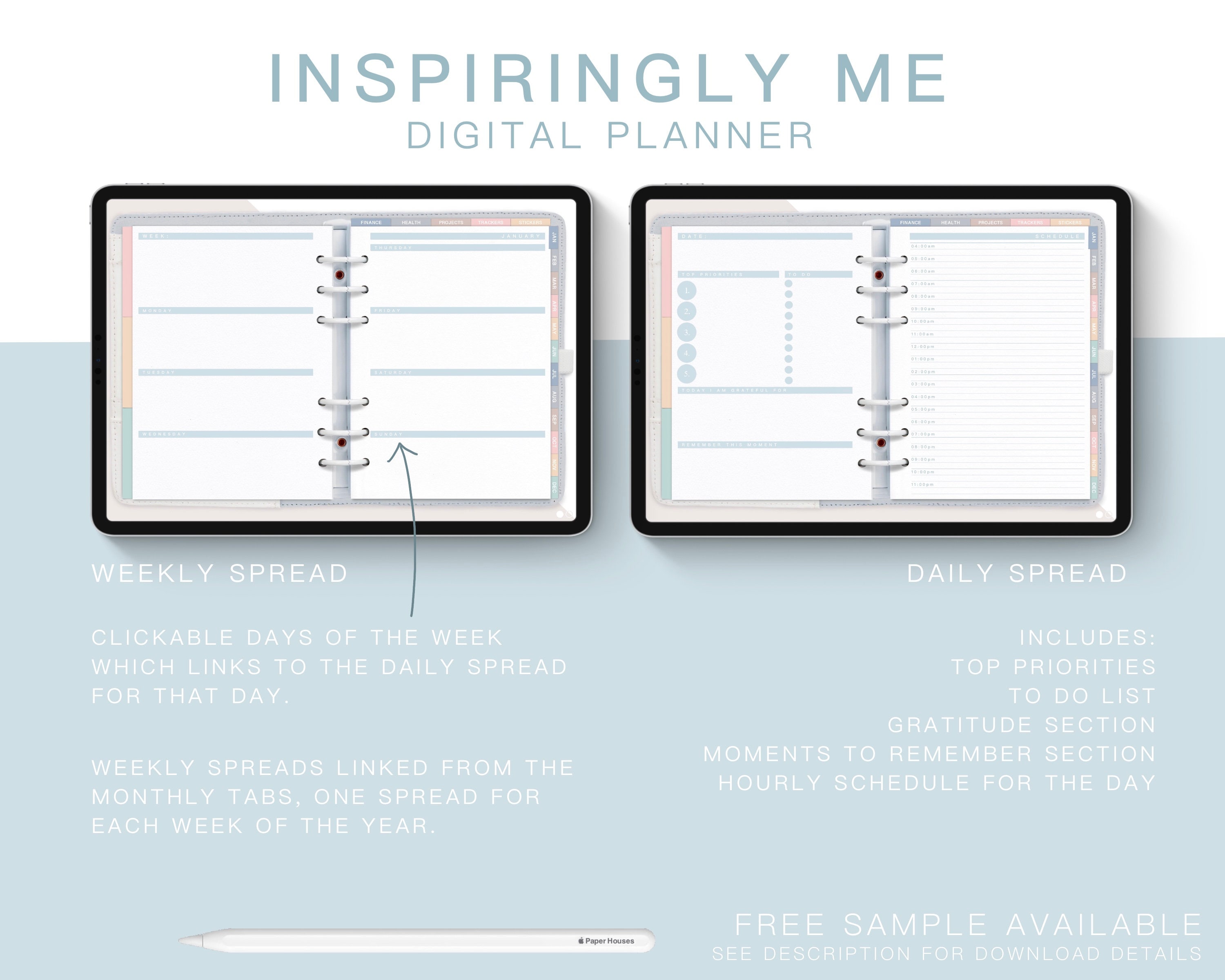 DIGITAL PLANNER Inspiringly Me Planner Undated Yearly - Etsy