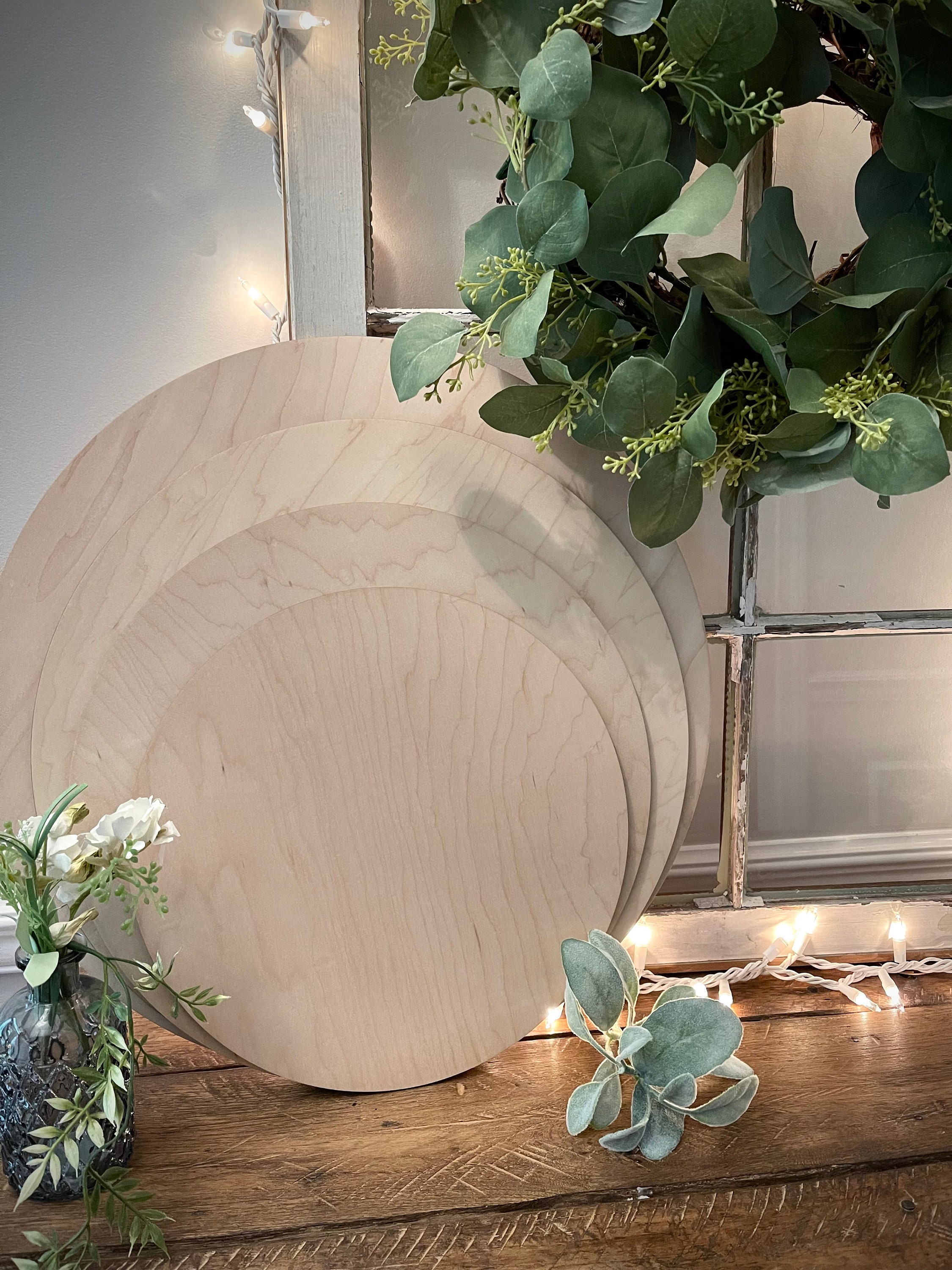 Unfinished Laser Cut Wood Rounds, 1/4" Purebond Maple, Blank Rounds ...