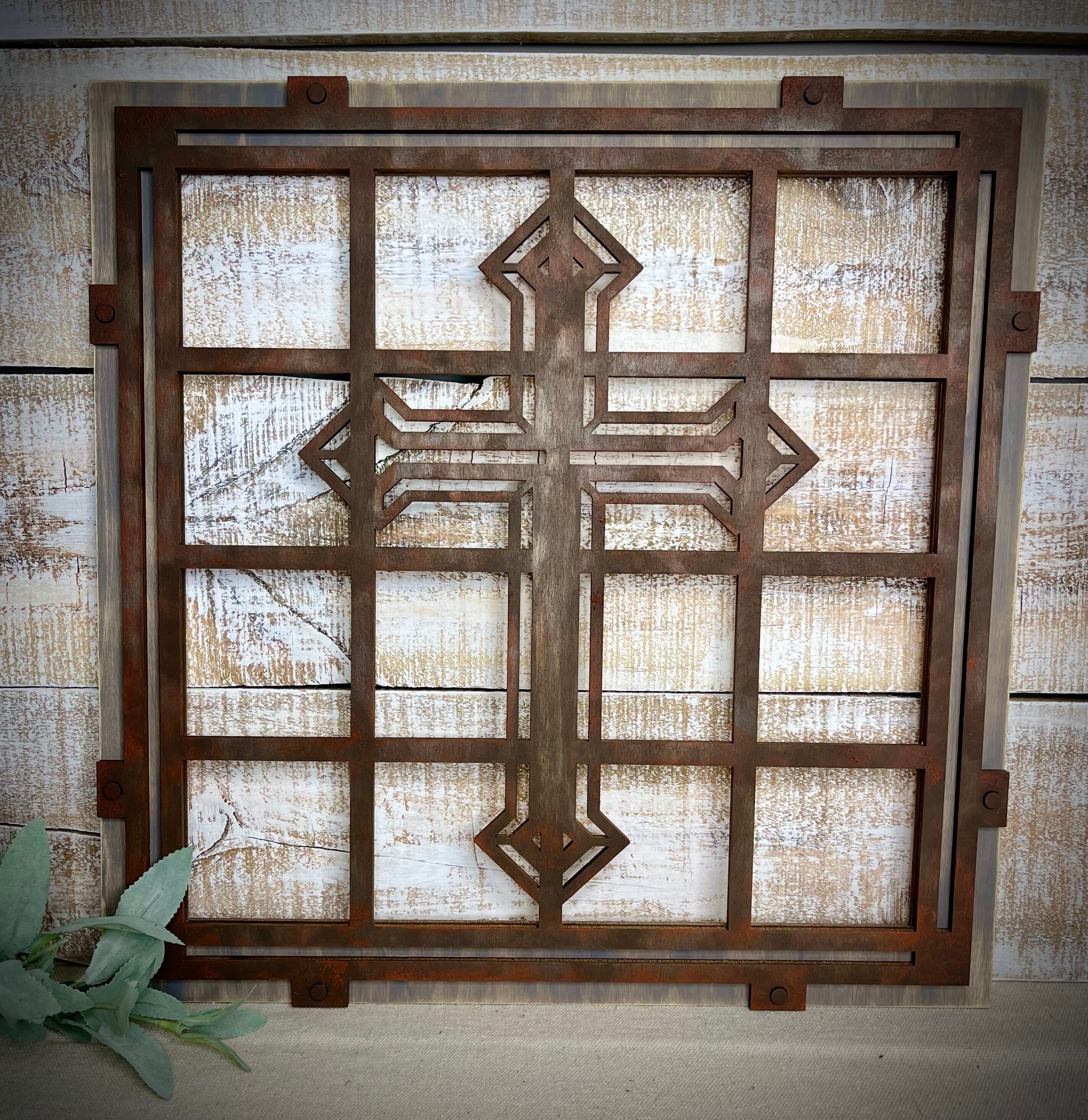 Rustic Farmhouse Window With Cross, Farmhouse Decor, Rustic Decor ...