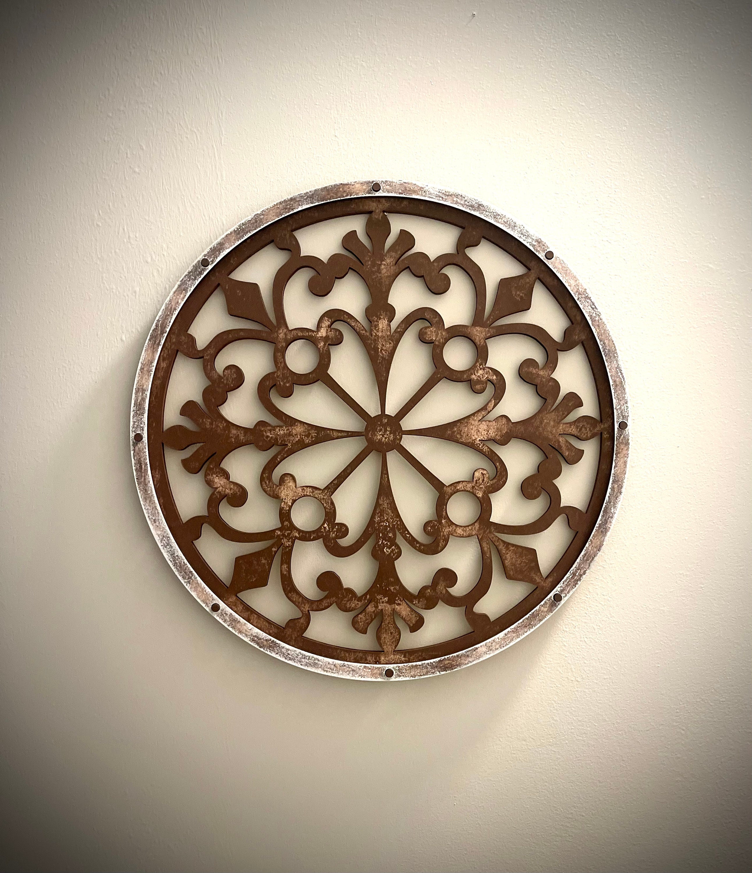 Ornate Round Floral Wall Panel, Rustic, Farmhouse Decor, Round, Laser ...