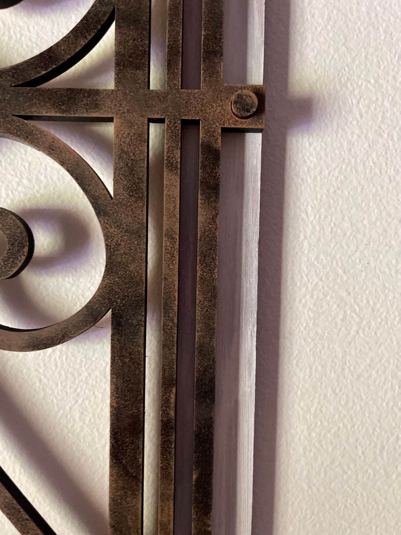 Faux Wrought Iron Wall Panel, Shutter, Laser Cut, Farmhouse Decor ...