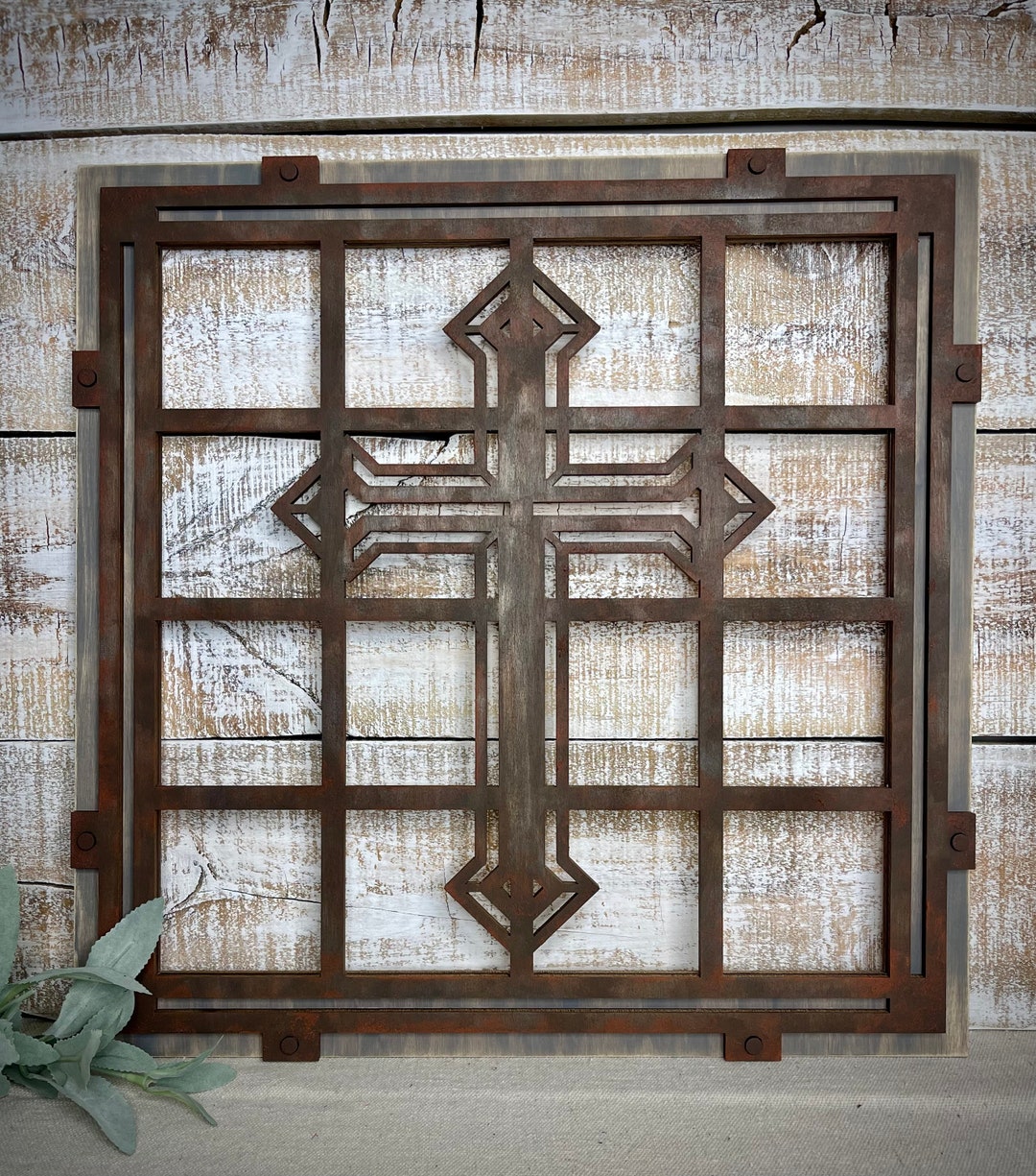 Rustic Farmhouse Window With Cross, Farmhouse Decor, Rustic Decor ...