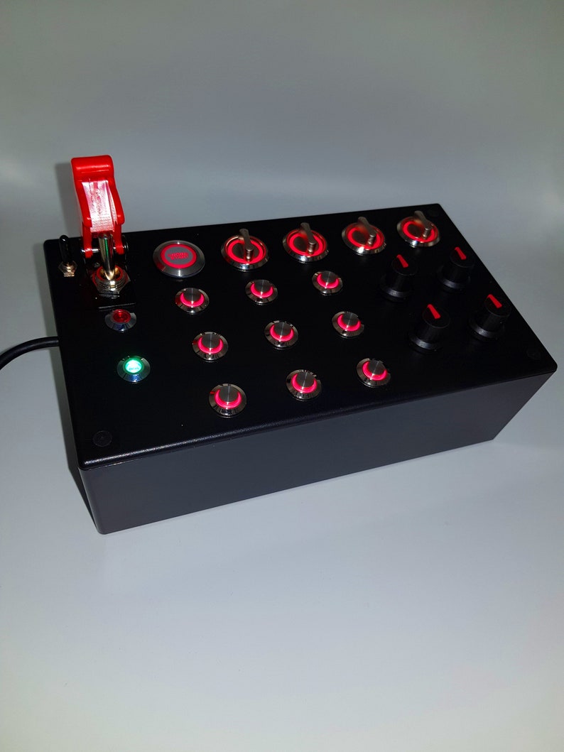 PC USB 31 Functions Button Box for Simracing All Backlit Buttons + Neon ...