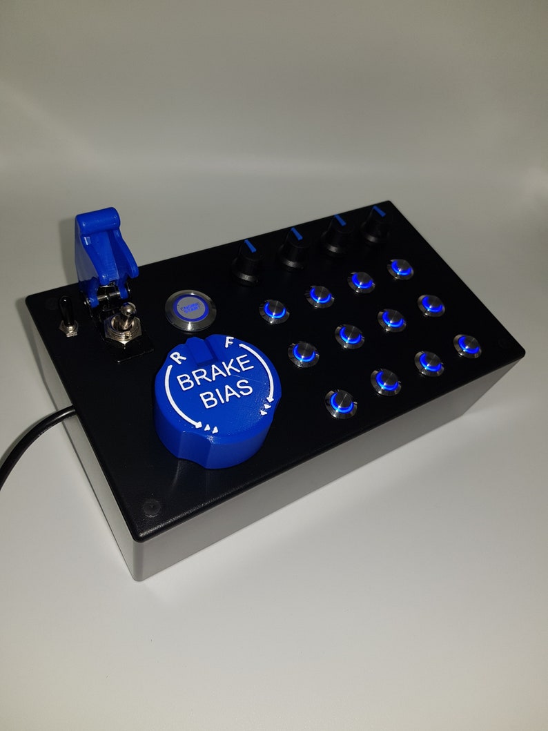 PC USB Button Box 24 Functions Back Lit Blue Sim Racing With - Etsy