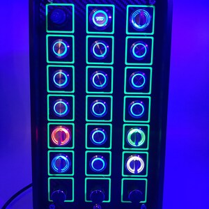 Pc Usb Button Box 3D Printed Carbon Style With Neon Squares (it Glows ...