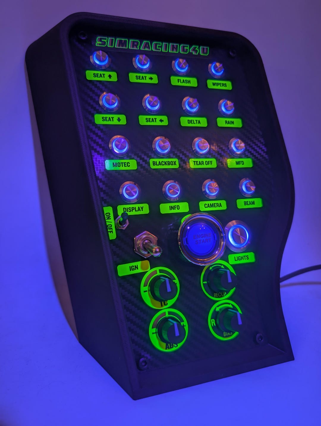 Pc Usb Button Box 3D Printed Carbon Style Tilted Centre Console 31 ...