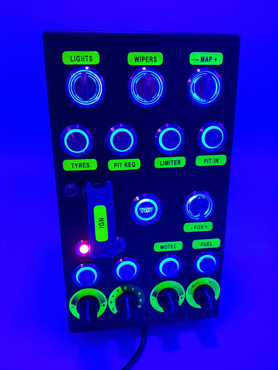 PC USB 30 Functions Button Box With Neon Labels Sheet for Simracing - Etsy