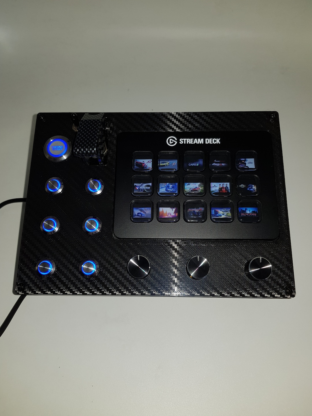 Pc Usb Stream Deck Button Box 17 Functions Back-lit Blue for Simracing ...