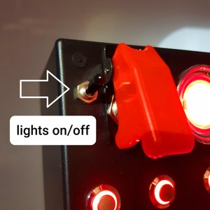 PC USB Button Box 32 Functions Back Lit Red With Neon Labels Sheet for ...