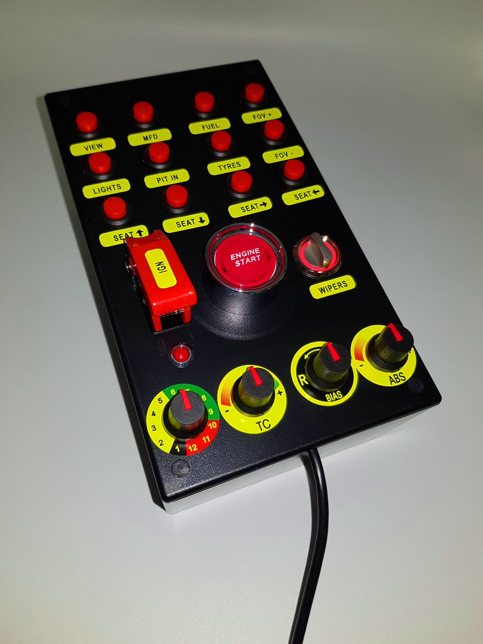 PC USB 28 Function Push Button Box Red Start Engine Neon - Etsy