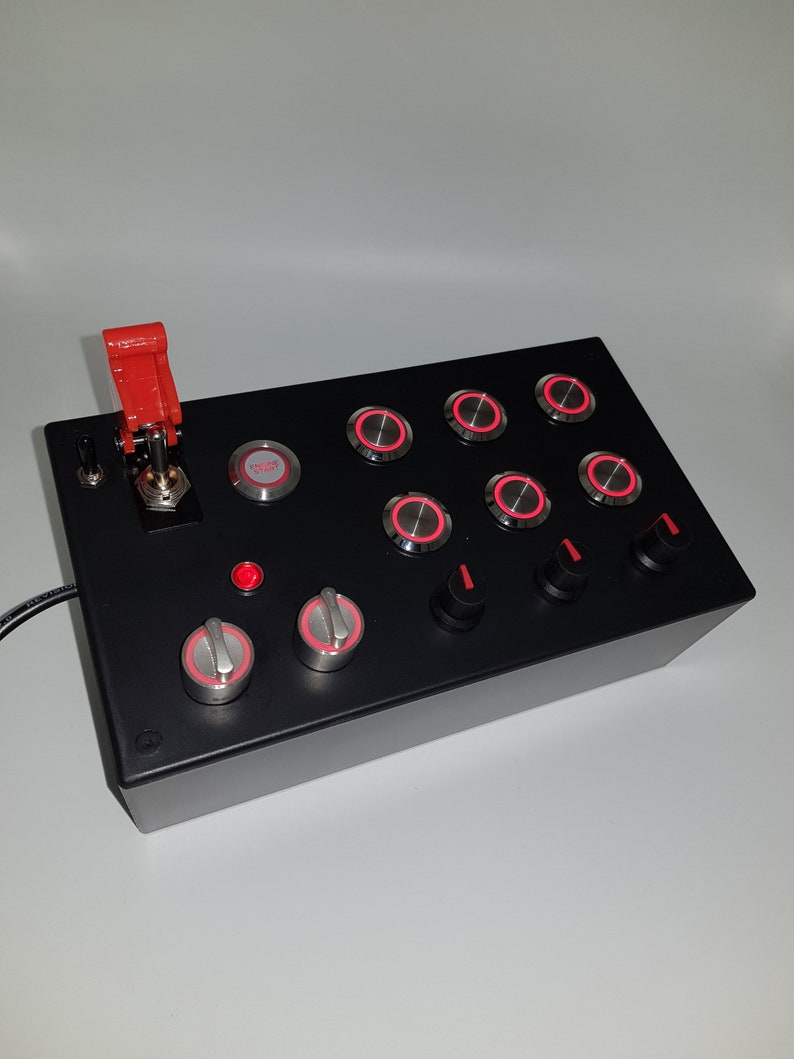 PC USB Button Box 21 Functions Back-lit Red 19mm Metallic - Etsy