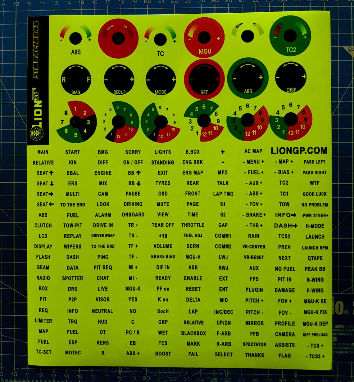 PC USB Button Box 32 Functions Back Lit Red With Neon Labels Sheet for ...