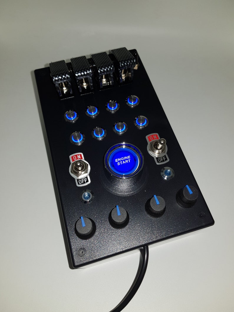 PC USB 27 Function Push Button Box Back Lit Blue for Simracing - Etsy
