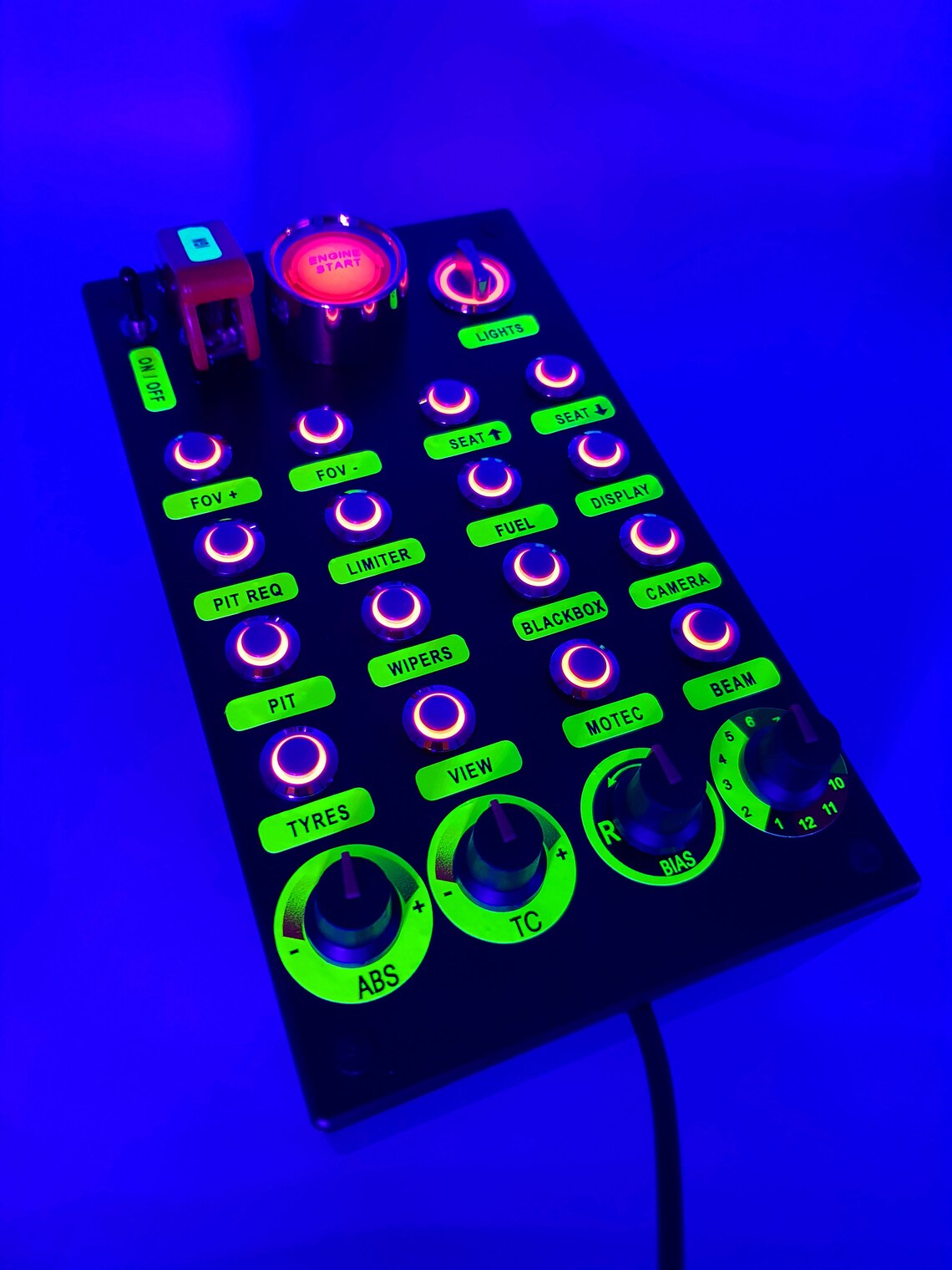 PC USB Button Box 32 Functions Back Lit Red With Neon Stickers - Etsy UK