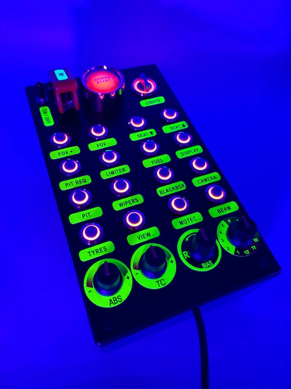 PC USB Button Box 32 Functions Back Lit Red With Neon Stickers - Etsy
