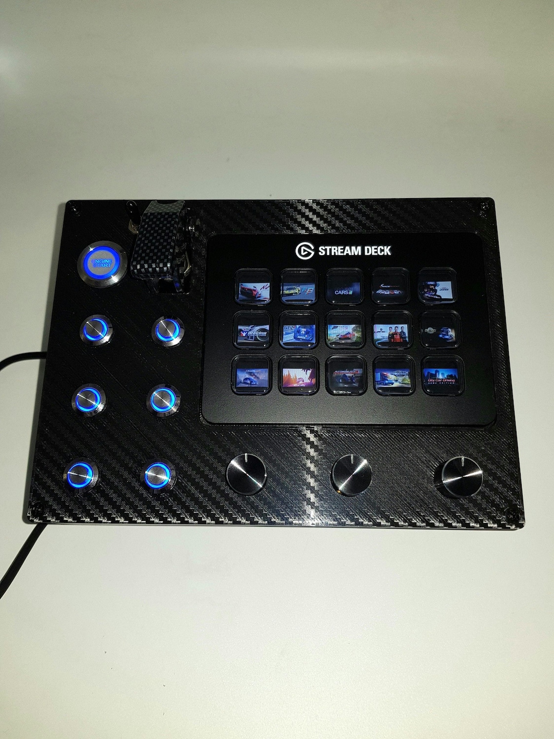 Pc Usb Stream Deck Button Box 17 Functions Back-lit Blue for Simracing ...