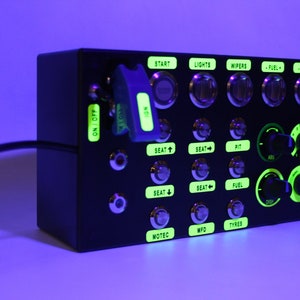 PC USB 31 Functions Button Box for Simracing All Backlit Blue Buttons ...