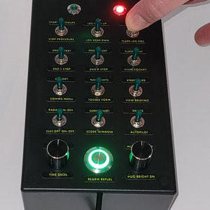 Pc USB Button Box 29 Functions for DCS Including Labels Sheet, 12 Toggles With Silicone Covers ...