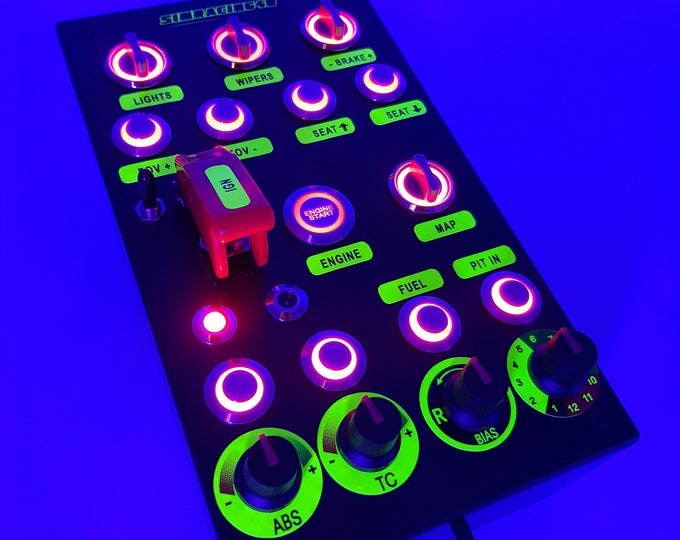 PC USB 30 Functions Button Box With Neon Labels Sheet for - Etsy