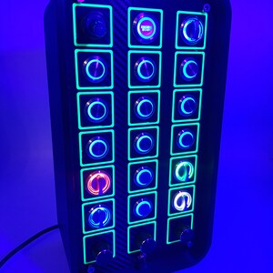 Pc Usb Button Box 3D Printed Carbon Style With Neon Squares (it Glows ...