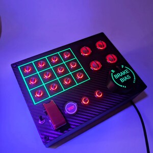 Pc Usb Button Box 3D Printed Carbon Style With Neon Squares 26 ...