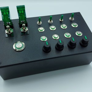 PC USB Button Box 31 Function Metallic Back Lit Green for Flight ...