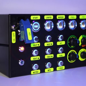 PC USB 31 Functions Button Box for Simracing All Backlit Blue Buttons ...
