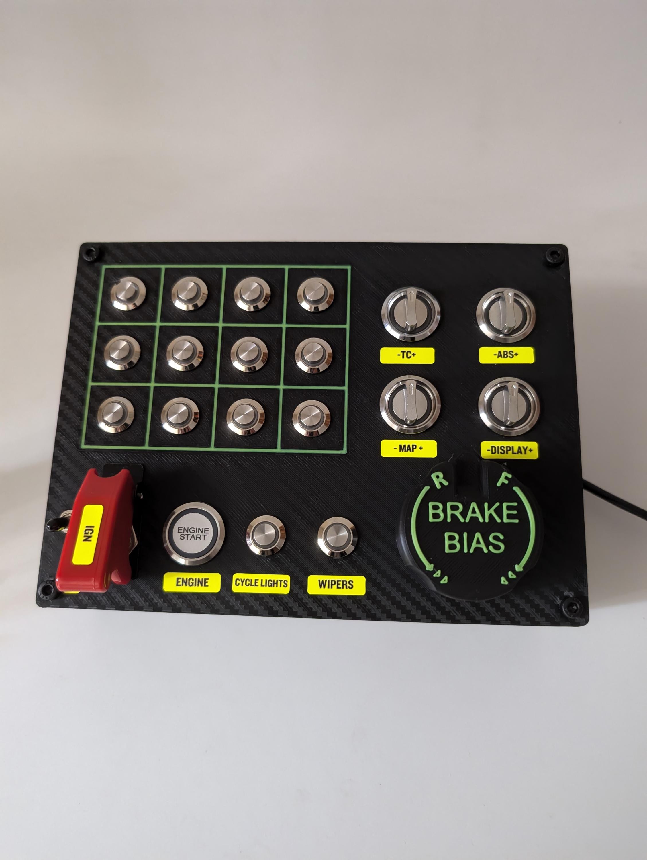 Pc Usb Button Box 3D Printed Carbon Style, Neon Squares 26 Functions ...