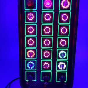 Pc Usb Button Box 3D Printed Carbon Style With Neon Lines 29 Functions ...