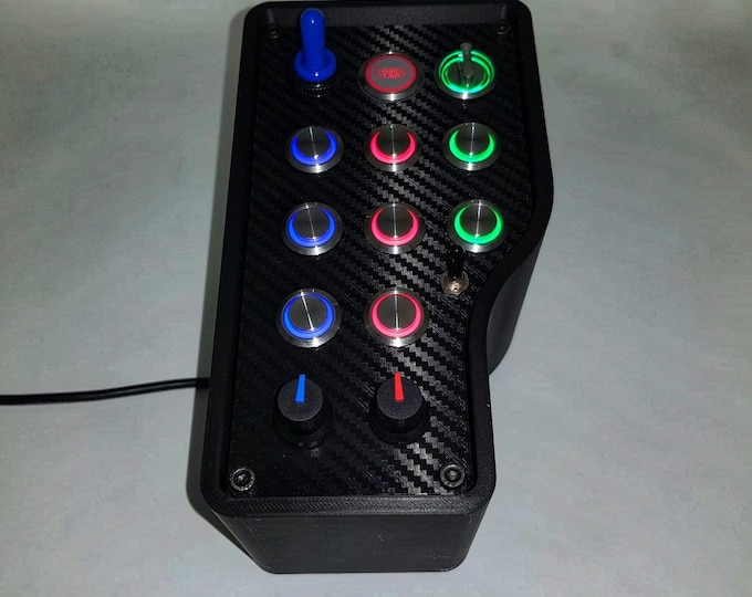 Pc Usb Button Box 3D Printed Carbon Style 18 Functions Back-lit Red ...